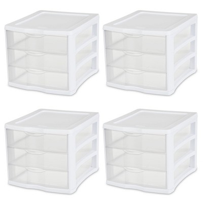 Sterilite Small 3 Drawer Desktop Storage Unit, Tabletop Organizer For ...