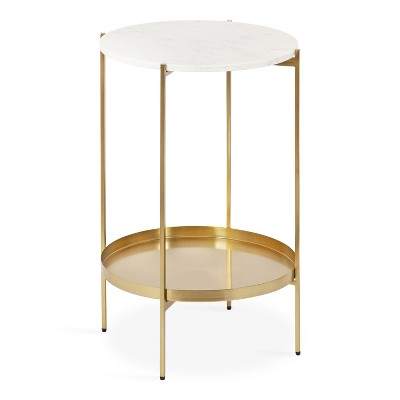 Kate And Laurel Lavish Round Metal Side Table, 17" Diameter, Gold : Target