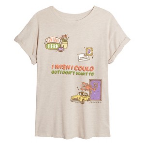 Women's - Friends - I Wish I Could Icons Oversized Graphic T-Shirt : Target