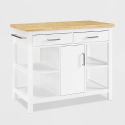 Lafayette Solid Black Granite Top Kitchen Island - White - Crosley : Target