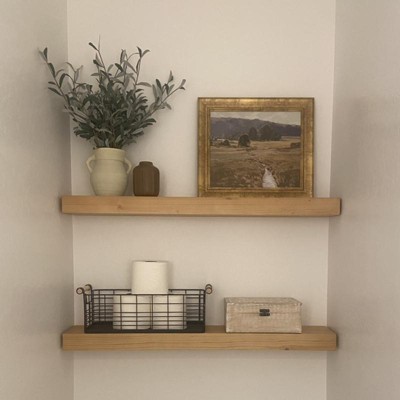 36" Floating Wood Shelf Walnut - Threshold™ : Target