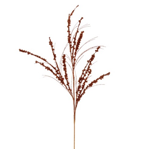Vickerman 36" Copper Berry Twig Glitter Spray, 6 Per Bag. : Target