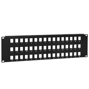 Cmple - 48 Port Blank Keystone Network Patch Panel, 3U Rack Mount ...