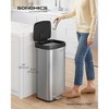 Songmics 18-gallon Kitchen Trash Can, Stainless Steel Garbage Can, With ...
