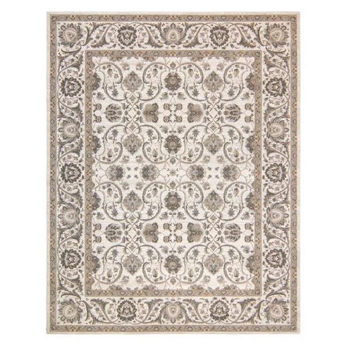 Gertmenian Majestic Croft Traditional Floral Border Ivory Beige Gray ...