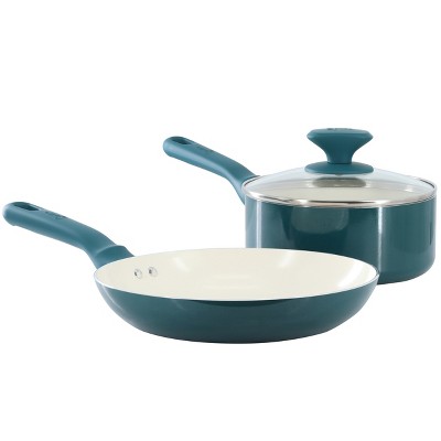 Spice By Tia Mowry Savory Saffron 3 Piece Enameled Aluminum Cookware ...