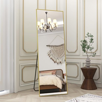 Homlux Rectangular Full Body Mirror 18"x58" In Gold : Target