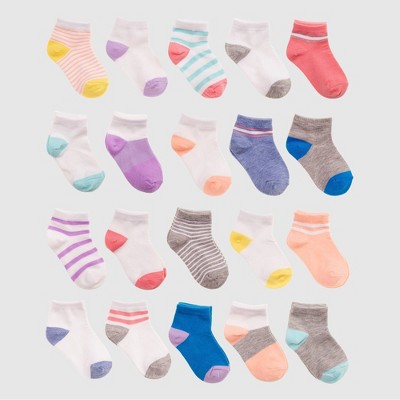 Baby 20pk Low Cut Socks - Cat & Jack™ Black/white 12-24m : Target