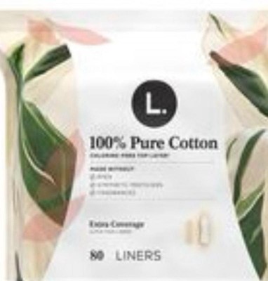 L . Organic Cotton Topsheet Ultra Thin Extra Coverage Panty Liners ...