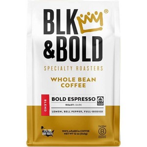 BLK & Bold B Bold Espresso Dark Roast Whole Bean Coffee - 12oz : Target
