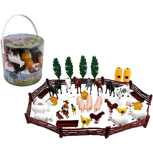 Hingfat Farm Animal Toy Figures Playset, 50 Pieces : Target