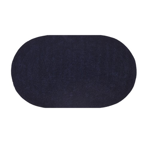 30" X 50" Chenille Solid Collection Navy Reversible Indoor Area Utility ...