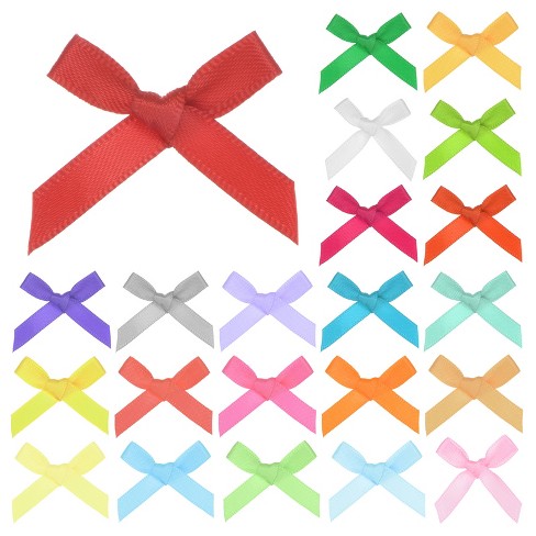 Unique Bargains Satin Craft Ribbon Bow Multicolored 1" X 2" 100 Packs ...