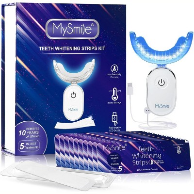 Mysmile Teeth Whitening Strips With 28 Led Light ,10 Min Fast Whitening ...