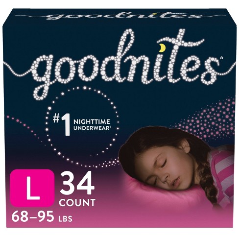 Goodnites Girls' Nighttime Bedwetting Underwear - L/xl - Giga Pack ...
