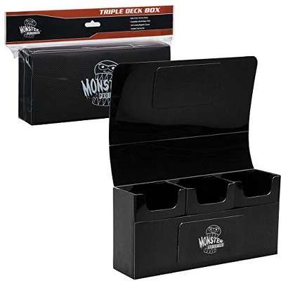 Monster Protectors Black Triple Deck Box- Magnetic Locking Dual Game ...