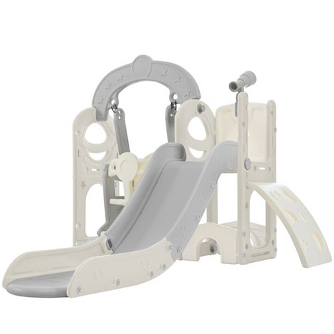 5 In 1 Toddler Slide And Swing Set, Freestanding Climber Slide Playset ...