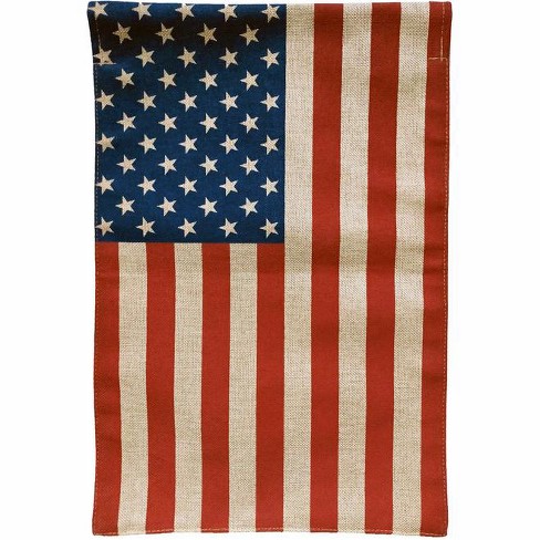 American Flag Burlap Flag House Flag Usa Patriotic 28" X 40" Briarwood ...