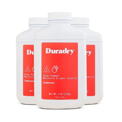 Duradry Body Powder - Sweat Defense & Odor Control - Seabreeze, 4oz (3 ...
