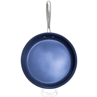 Granitestone Blue 14'' Nonstick Family Fry Pan With Helper Handle : Target
