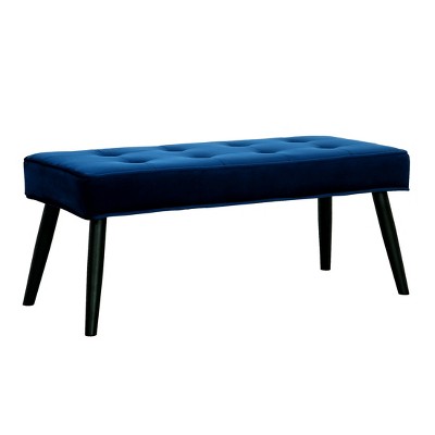 Westintrends Velvet Tufted Bedroom Bench For Living Room & Entryway ...