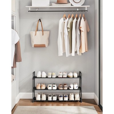 3-Tier Metal Shoe Rack Organizer, Stackable Shoe Shelf Holds 12-15 ...