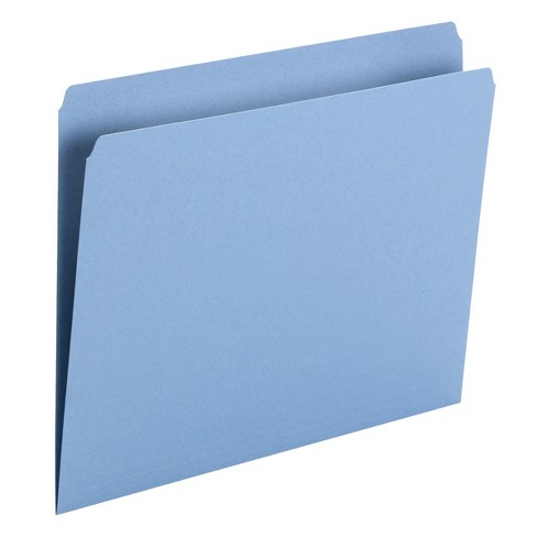 Smead File Folder, Straight Cut, Letter Size, Blue, 100 Per Box (10935 ...