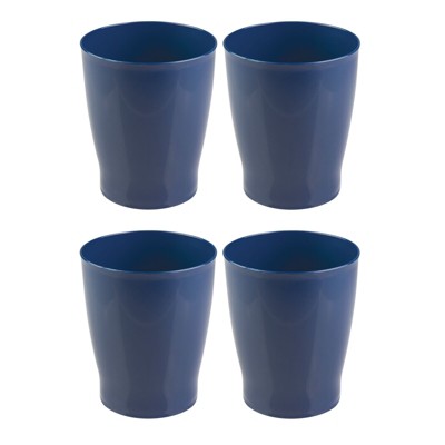 mDesign Plastic Small Round Trash Can Wastebasket Garbage Bin, 4 Pack ...