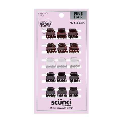 Scünci No-slip Grip Recycled Mini Claw Clips - Mixed Finish - Black ...
