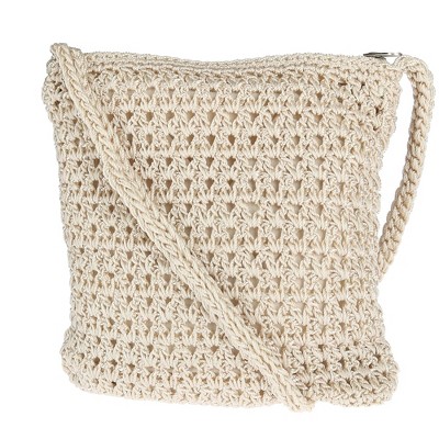 Ctm Women's Crochet Crossbody Handbag, White : Target