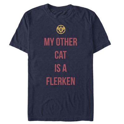 Men's Marvel Captain Marvel My Other Cat Is A Flerken Sweatshirt - Navy ...