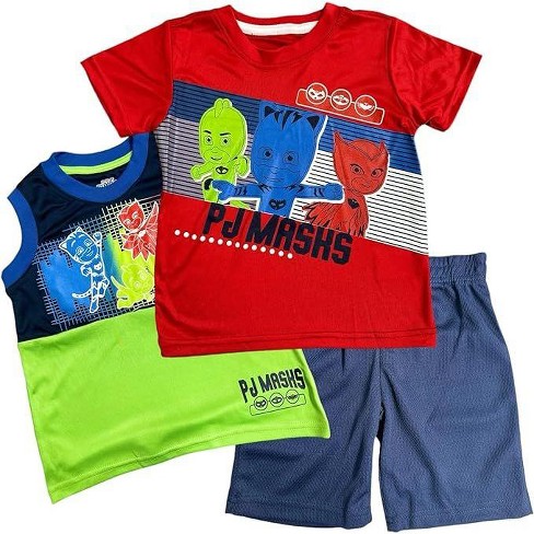 Pj Masks Little Boy's 3-piece T-shirt, Tank Top And Short Set, Red, 4 ...