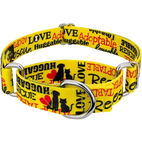 Country Brook Petz Yellow Loveable Rescue Martingale Dog Collar (1 Inch ...