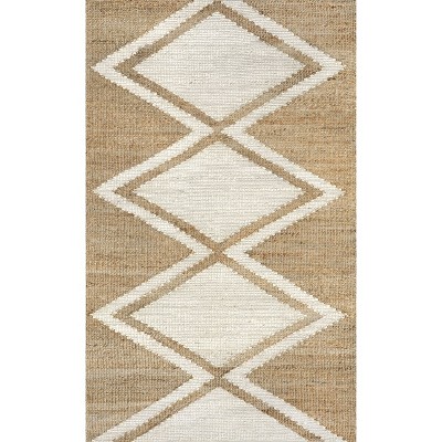 Nuloom Tera Petals Solid 6x9 Jute Indoor Area Rug For Dining Room Rug ...
