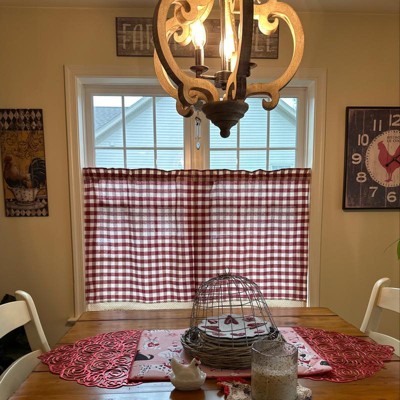 Kate Aurora 2 Piece Country Farmhouse Buffalo Plaid Rod Pocket Cafe ...