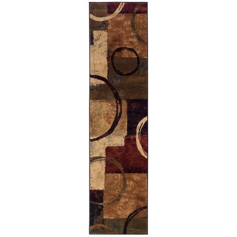 1'10"x7'6" Heath Circles And Block Rug Brown/black - Captiv8e Designs ...
