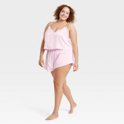 Women's Satin Tank And Shorts Pajama Set - Colsie™ Pink 2x : Target