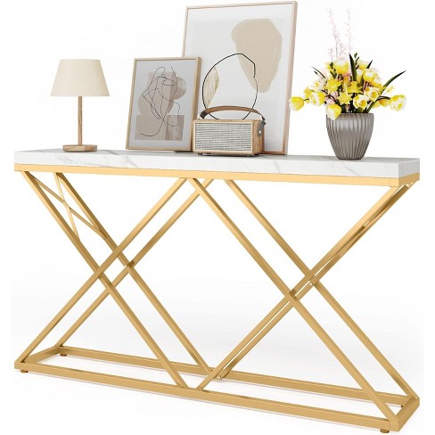 Tribesigns 55 Inch Entryway Table Narrow Long Console Table, White And ...