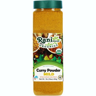 Organic Curry Powder Hot, Indian 9-spice Blend - 16oz (1lb) - Rani ...