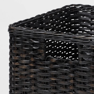 Large Woven Rattan Folio Bin Black Washed - Brightroom™: Rectangle ...
