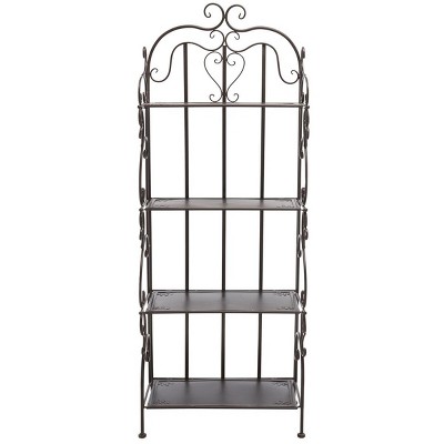 Tyrique 4 Tier Indoor And Outdoor Shelf Unit - Rustic Brown - Safavieh ...