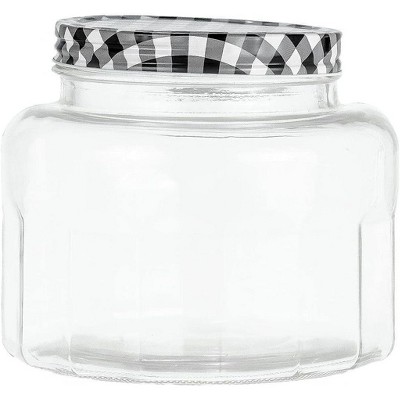 Amici Home Hawthorn Glass Canister, Airtight Storage Jar, Ribbed Glass ...