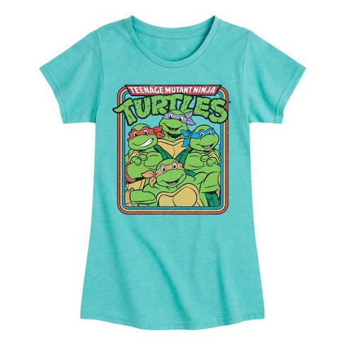 Teenage Mutant Ninja Turtles Retro Group Fitted Short Sleeve Graphic T ...