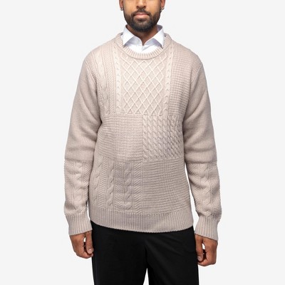 X Ray Men's Crewneck Mixed Texture Sweater In Sand Size 2x Large : Target