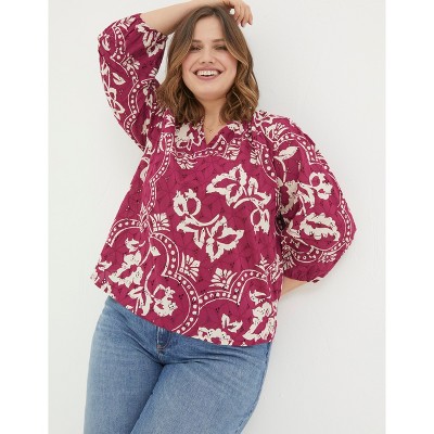 Plus Size Imogen Broderie Floral Blouse : Plus Size Imogen Broderie ...