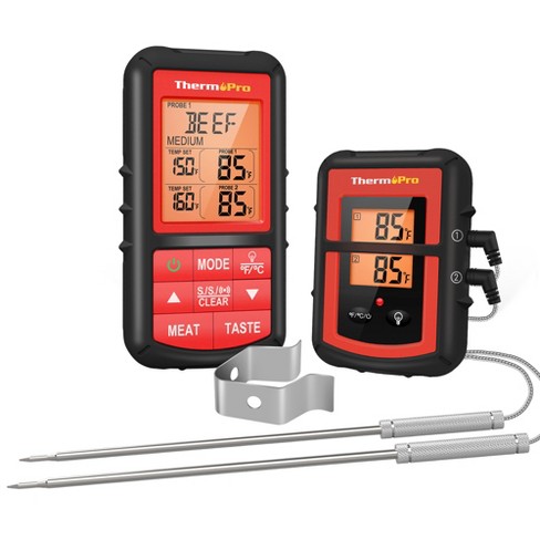 Thermopro Tp20bw Remote Meat Thermometer With Large Lcd Display And ...