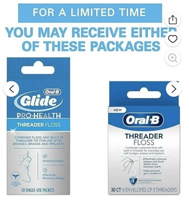 Oral-b Threader Dental Floss For Bridges, Braces And Implants - 30 ...