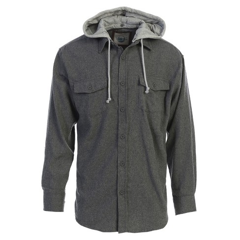 Gioberti Men's Removable Hoodie Plaid Checkered Flannel Shirt, Heather ...