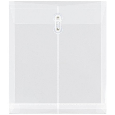 Jam Paper Plastic Envelopes With Button And String Tie Closure, Letter ...