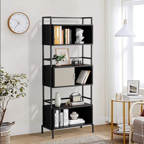 Hyleory Triple Cabinet Bookcase, Vertical Storage Cabinet, Decorative ...